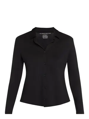 Majestic Filatures Majestic Filatures Soft Touch Button-Front Shirt Noir