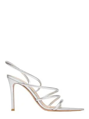 GIANVITO ROSSI Metallic Strappy Sandals - Silver