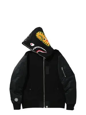 A BATHING APE Digital Camo Shark Full Zip Hoodie - Black
