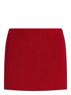 AYA MUSE Knit Cotton-blend Mini Skirt - Red