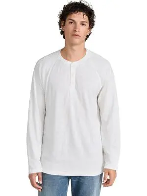 Faherty Brand Cloud Long Sleeve Henley - Ivory Heather