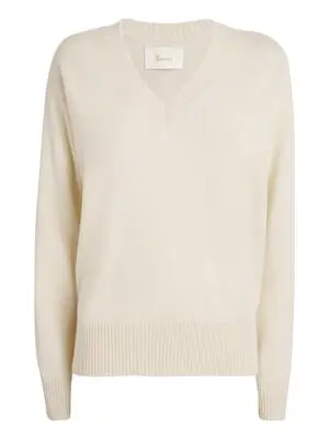 Harrods Cashmere V-neck Sweater - Ivory
