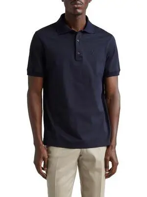 Isaia The Logo Polo Navy