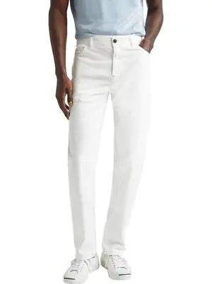 Isaia Five-pocket Slim Fit Chinos - Open White