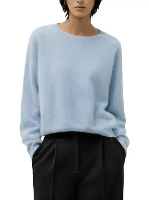 Lilysilk Classic Round Neck Cashmere Sweater - Illusion Blue