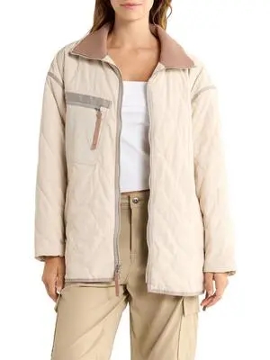 Prana Encinitas Water Repellent Quilted Field Coat - Almond