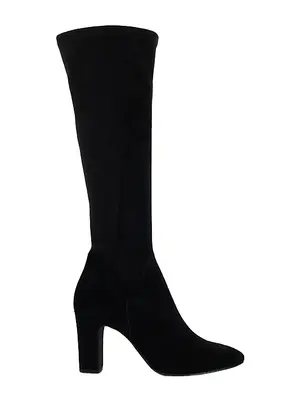 DUNE Stretch Suede Knee-high Boots - Black Suede Mix