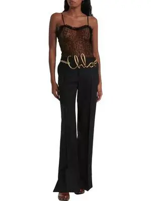 Chloé High-rise Wide-leg Pants - Black