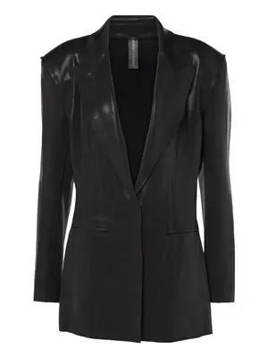 Norma Kamali Lamé Blazer - Black