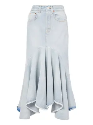 Vetements Godet Denim Midi Skirt - Blue