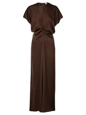 TOTEME Slouch Draped Maxi Dress - Brown