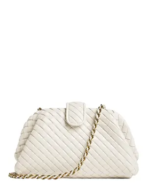 Bottega Veneta Bottega Veneta Small Leather Lauren 1980 Clutch White