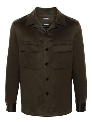 Zegna Fleeced Shirt - Brown