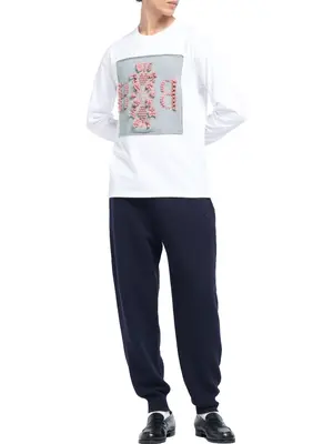 BARRIE B Label Cashmere Trousers - Blue