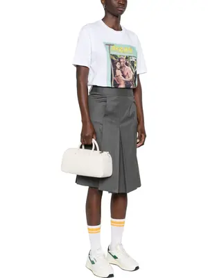 Longchamp Logo-debossed Leather Tote Bag - White