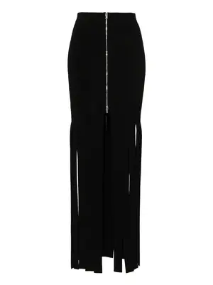 Nanushka Fringed Midi Skirt - Black