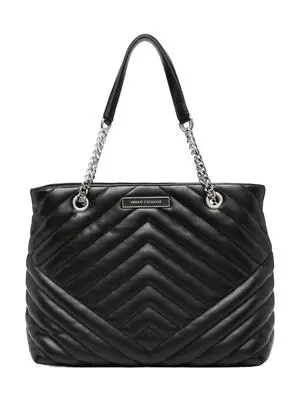 Armani Exchange Matelassé-effect Tote Bag - Black
