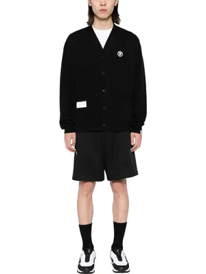 AAPE BY *A BATHING APE® Logo Patch Cardigan - Black