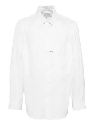 Yohji Yamamoto Chain-stitch String-collar Shirt - White