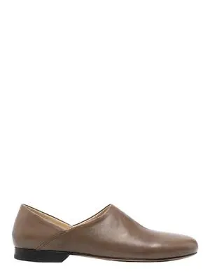 LEMAIRE Leather Slippers - Brown