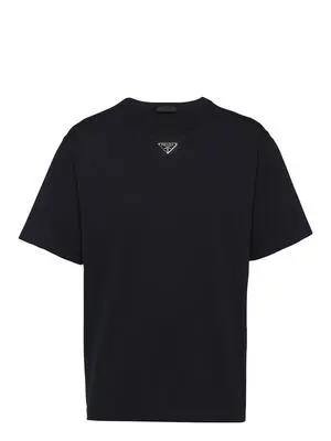 Prada Cotton Triangle T-shirt - Black