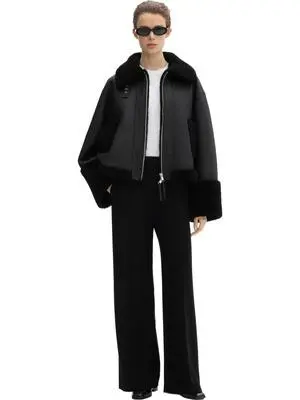 HOUSE OF DAGMAR Short Shearling Jacket - Black