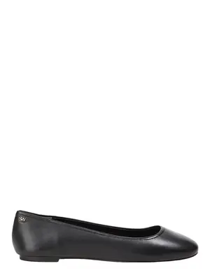 STUART WEITZMAN Nadine Leather Ballet Flats - Black