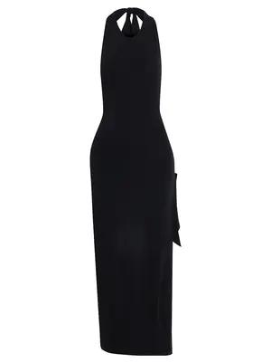 SIMONMILLER Junjo Stretch-Knit Halterneck Midi Dress Black