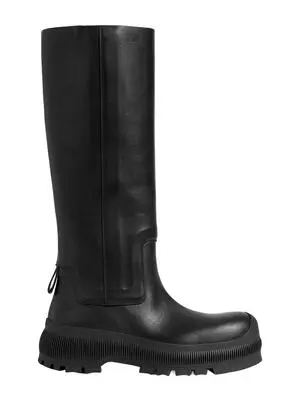 JIL SANDER Leather Knee Boots - Black