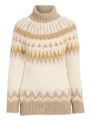 Naadam Fair Isle Alpaca-blend Turtleneck Sweater - Ivory