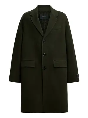 COACH Double Faced Wool Coat Dark Green