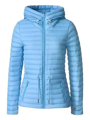 Soia & Kyo Ayleen Lightweight Hooded Puffer Jacket Poolside Blue