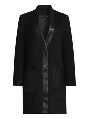 KOBI HALPERIN Brigitta Wool Faux Leather-trim Coat