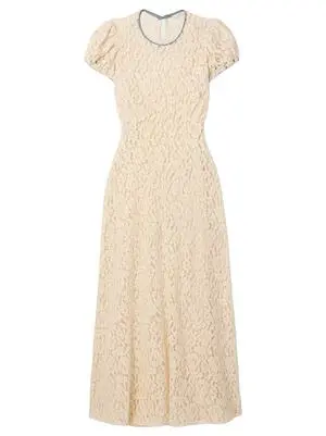 DÔEN Katarina Corded Lace Midi Dress - Neutrals