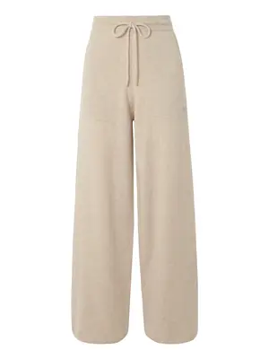 Max Mara Wool And Cashmere-blend Track Pants - Neutrals