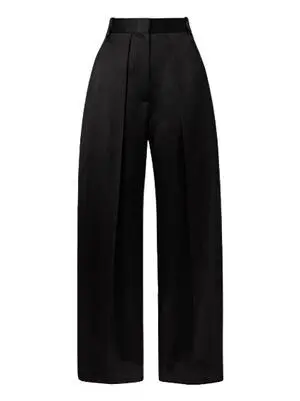Khaite Marinta Pleated Wide-leg Pants - Black