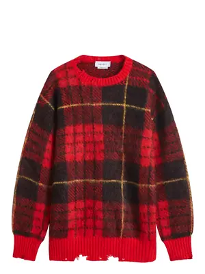 Alexander McQueen Brushed Mohair Tartan Jumper - Red/black/yellow