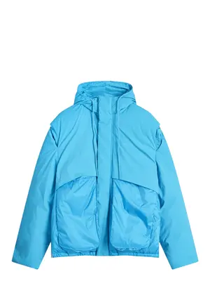 REPRESENT Layered Hooded Puffer - Electric Blue