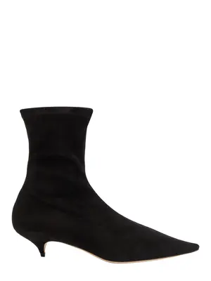 THE ROW Liisa 40 Suede Ankle Boots - Black