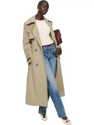 REFORMATION Petites Matteo Trench Coat - Brown