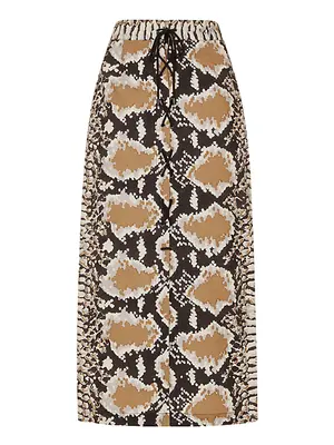 Whistles High-rise Midi Skirt - Snake Prnt
