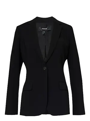 Theory Staple Single-breasted Woven Blazer - Black
