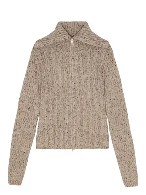 GANNI Spread-collar Cardigan - Neutrals