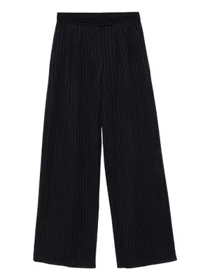 Max Mara Pinstriped Wide Leg Trousers - Blue