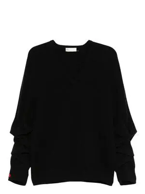 Tory Burch Ruched Sweater - Black