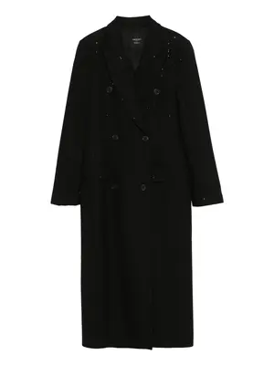 TWINSET Sequined Mid-length Coat - Black