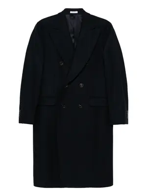 Boglioli Double-breasted Virgin Wool-blend Coat - Blue