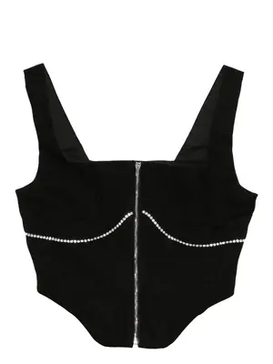 Amiri Crystal-embellished Corset Top - Black