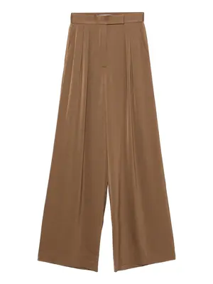Alex Perry Double-pleat Satin Trousers - Brown