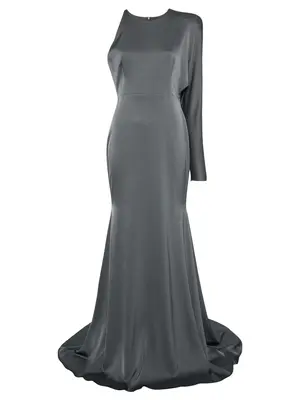 Alex Perry Satin One-shoulder Gown - Grey